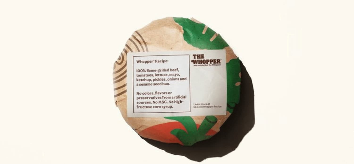 Burger chain posts recipe on wrapper to promote progress of healthier ...