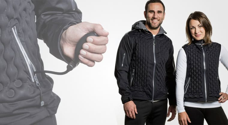 Inflatable jacket enables wearers to adjust its warmness according to ...